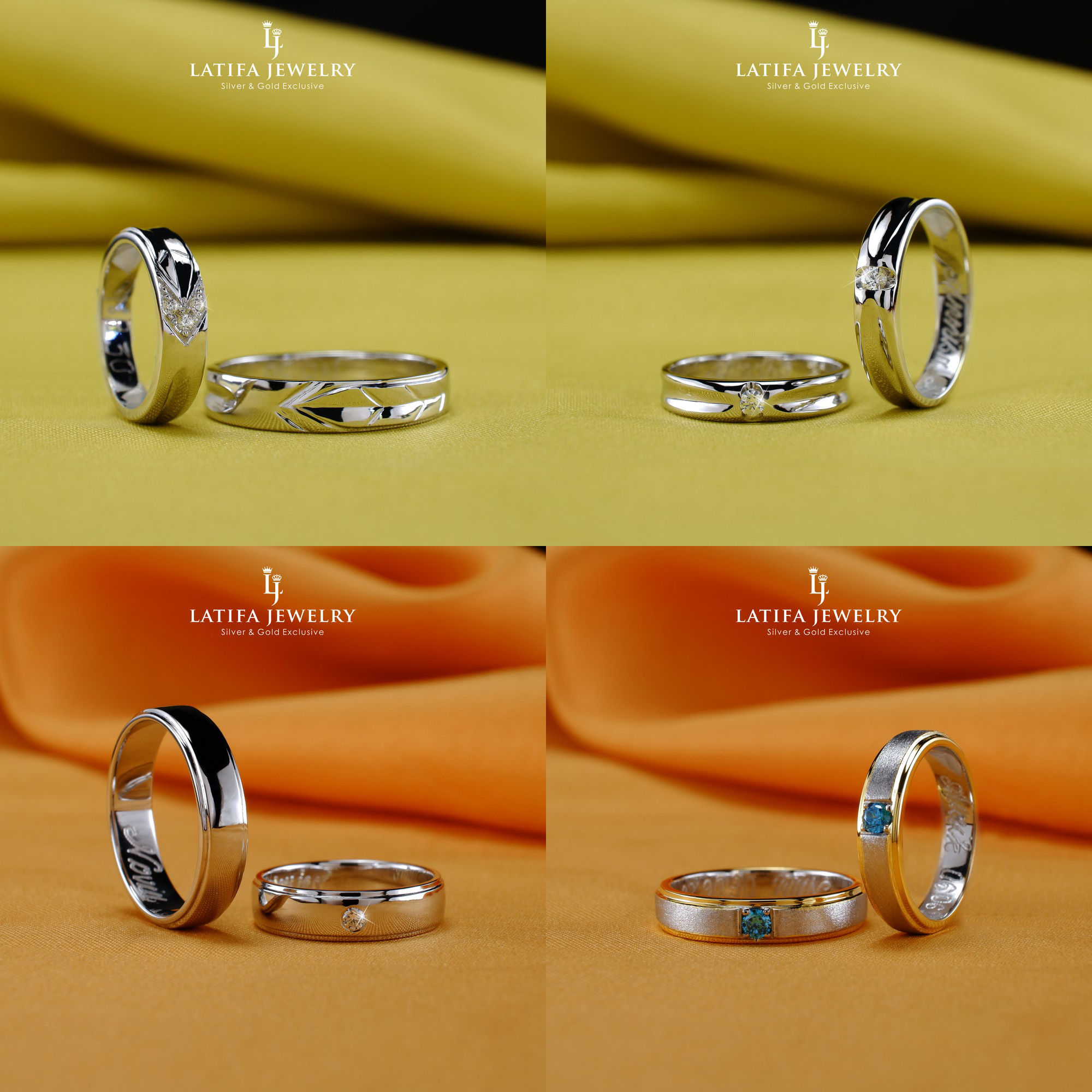 Cincin nikah kawin tunangan couple Bontang custom pin emas perak ...